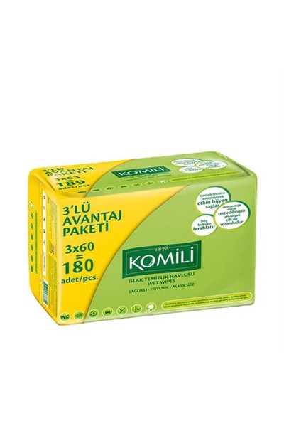 Komili Islak Havlu 60 x 3 Adet (1 Adet) Komili Islak Havlu 60 x 3 Adet (1 Adet)