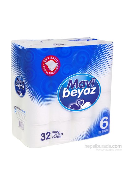 Mavi Beyaz Çift Kat Tuvalet Kağıdı 32'li