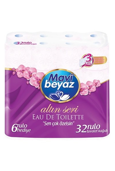 Mavi Beyaz Üç Kat Kokulu Tuvalet Kağıdı 3 Katlı 32'li