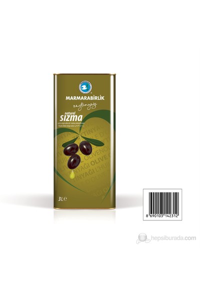 Marmarabirlik Naturel Sızma En Çok %0,8 Asit 3 kg Teneke Zeytinyağı kk Marmarabirlik Naturel Sızma En Çok %0,8 Asit 3 kg Teneke Zeytinyağı kk