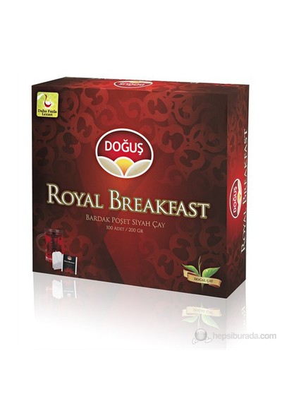 Doğuş Royal Breakfast Bardak Poşet Çay 100 'lü x 1,5 gr Doğuş Royal Breakfast Bardak Poşet Çay 100 'lü x 1,5 gr