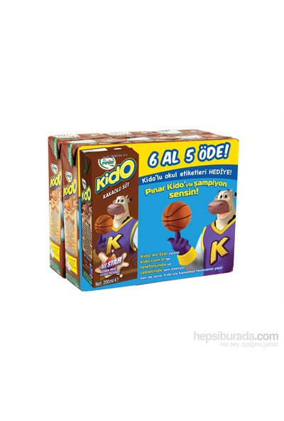 Pınar Kido Süt Kakaolu 200 ml x 6 'lı