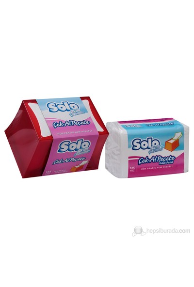 Solo Akıllı Çözümler Çek-Al Peçete Kutu 125 'li