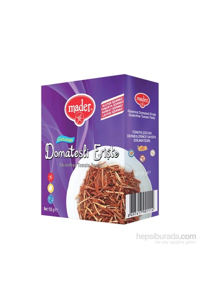 Mader Glutensiz Domatesli Erişte 125 gr Mader Glutensiz Domatesli Erişte 125 gr