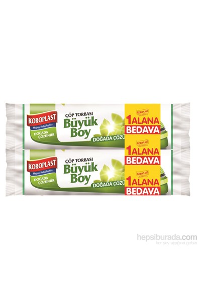 Koroplast Doğada Çözünebilir Büzgülü Büyük Boy Çöp Torbası 2'li