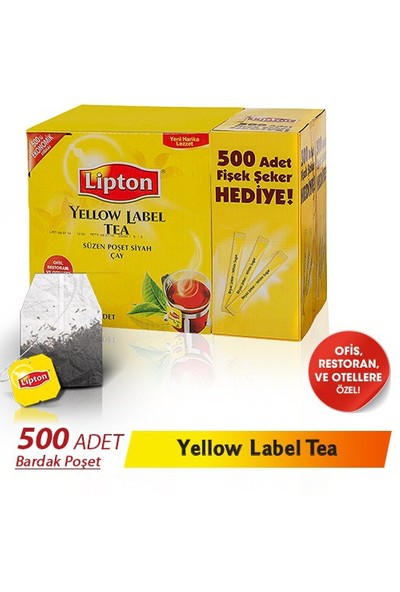 Lipton Yellow Label Siyah Poşet Çay 500 'lü- Fişek Şeker 500 adet Hediyeli ! Lipton Yellow Label Siyah Poşet Çay 500 'lü- Fişek Şeker 500 adet Hediyeli !