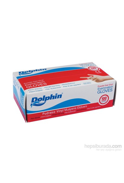 Dolphin Beyaz Vinil Eldiven Pudrasız (M) 100 lü Paket