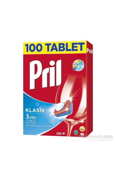 Pril Klasik Bulaşık Makinası Tableti 100 Yıkama Pril Klasik Bulaşık Makinası Tableti 100 Yıkama