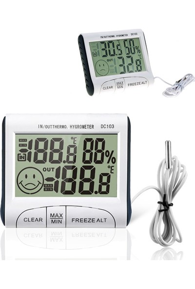 Büyük Ekranlı İç Dış Mekan Sıcaklık,Nem ölçer,Termometre thr137