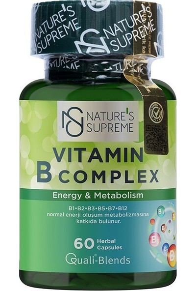 Nature's Supreme Vitamin B Complex 60 Kapsül Nature's Supreme Vitamin B Complex 60 Kapsül