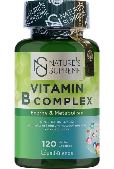 Nature's Supreme Vitamin B Complex 120 Kapsül Nature's Supreme Vitamin B Complex 120 Kapsül