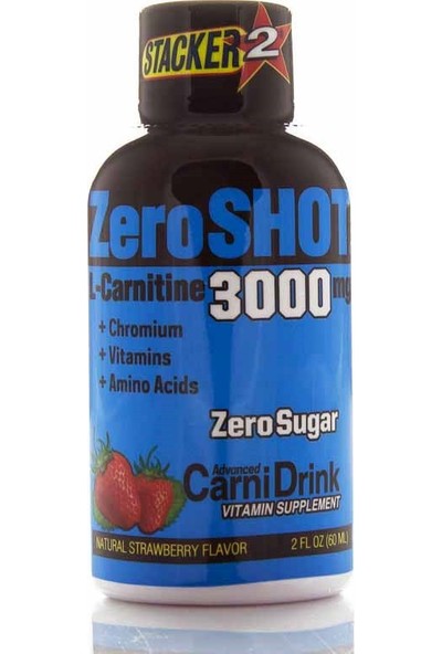 Zero Shot 60 ML 3000Mg L-Carnitine Çilek 1 Adet Zero Shot 60 ML 3000Mg L-Carnitine Çilek 1 Adet