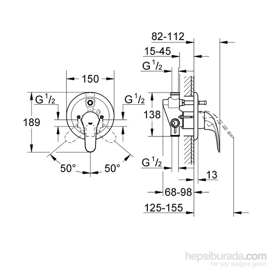 Grohe Eurosmart Tek Kumandalı Banyo Bataryası - 19450002 Fiyatı