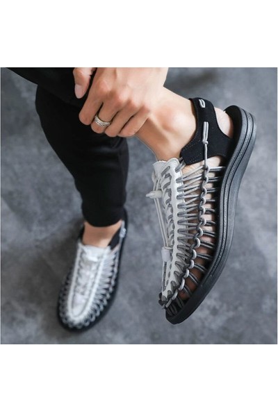 Menico Örme Nefes Hollow Out Yumuşak Sole Casual Plaj Sandalet - Siyah ve Beyaz (Yurt Dışından) Menico Örme Nefes Hollow Out Yumuşak Sole Casual Plaj Sandalet - Siyah ve Beyaz (Yurt Dışından)