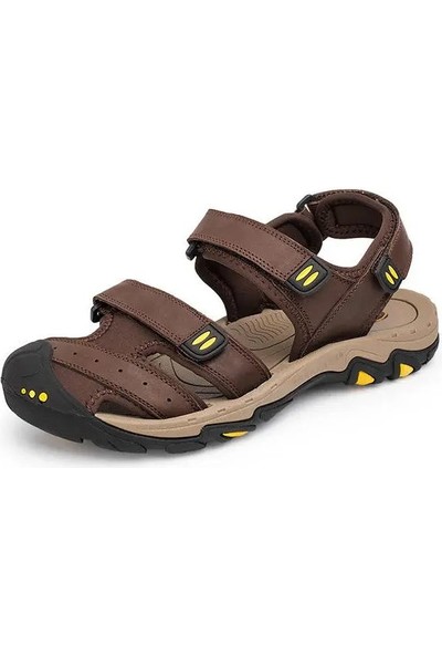 Menico Deri Nefes Kanca Döngü Sandalet - Koyu Kahverengi (Yurt Dışından)