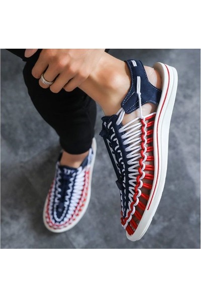 Menico Örme Nefes Hollow Out Yumuşak Sole Casual Plaj Sandalet - Kırmızı ve Mavi (Yurt Dışından) Menico Örme Nefes Hollow Out Yumuşak Sole Casual Plaj Sandalet - Kırmızı ve Mavi (Yurt Dışından)