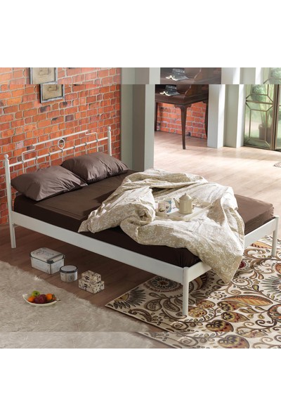 Unimet Hatkus-S Çift Kişilik Ferforje Metal Karyola-Beyaz Unimet Hatkus-S Çift Kişilik Ferforje Metal Karyola-Beyaz