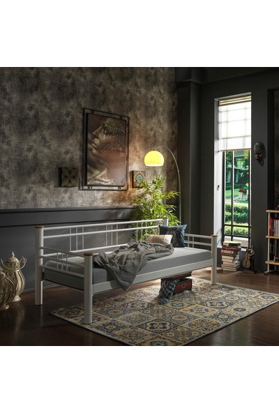Unimet Kappis Daybed Tek Kişilik Metal Karyola 90x200 Beyaz Unimet Kappis Daybed Tek Kişilik Metal Karyola 90x200 Beyaz