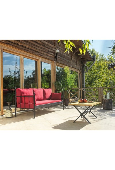 Unimet Lalas Dk Metal Sofa Sedir 70x200 Üçlü Koltuk Siyah