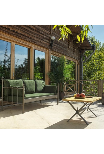 Unimet Lalas Dk Metal Sofa Sedir 70x200 Üçlü Koltuk Kahverengi