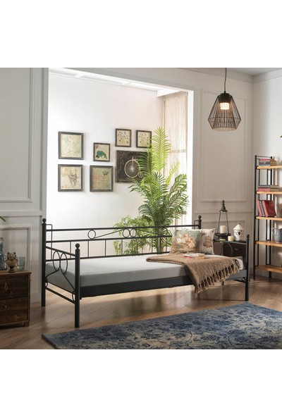 Unimet Maze Daybed Tek Kişilik Karyola 90 x 200 cm Siyah Unimet Maze Daybed Tek Kişilik Karyola 90 x 200 cm Siyah