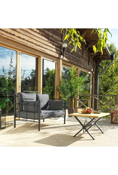 Unimet Hatkus Dk Metal Sofa Sedir 70x140 İkili Koltuk Siyah Unimet Hatkus Dk Metal Sofa Sedir 70x140 İkili Koltuk Siyah