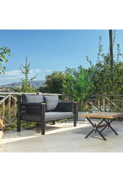 Unimet Kappis Dk Metal Sofa Sedir 70x140 İkili Koltuk Siyah Unimet Kappis Dk Metal Sofa Sedir 70x140 İkili Koltuk Siyah