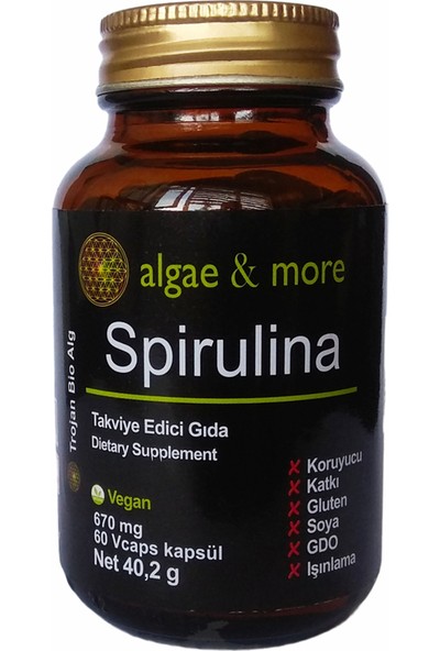 algae & more Spirulina Çanakkale Teknopark Projesi 0,67 gr 60 Vegan Kapsül algae & more Spirulina Çanakkale Teknopark Projesi 0,67 gr 60 Vegan Kapsül