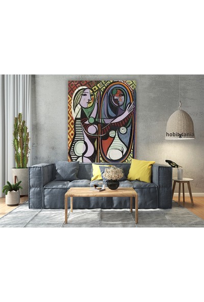 Hobimania Kanvas Tablo Pablo Picasso Ayna Karşısındaki Kız 50 x 70 cm Duvar Dekorasyon Tablo Moda Hobimania Kanvas Tablo Pablo Picasso Ayna Karşısındaki Kız 50 x 70 cm Duvar Dekorasyon Tablo Moda