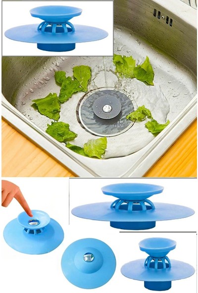 Sin@Rasta 2 Kademeli Dokunmatik Lavabo Tıkacı Silikon Lavabo Gider Tıpası