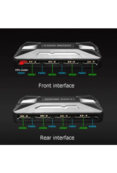 Funzenxin Coolmoon Argb Pc Fan Denetleyici 4pin Pwm 5V 3pin