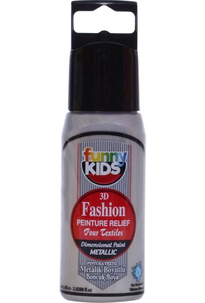 Funny Kids 3D Metalik Boncuk Boya Gümüş 60 cc Funny Kids 3D Metalik Boncuk Boya Gümüş 60 cc