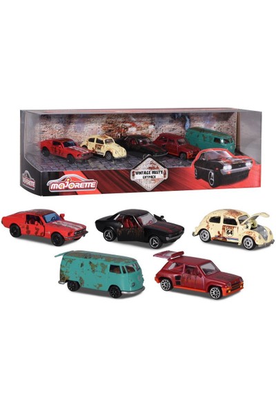 Majorette Vintage Rusty 5'li Araba Hediye Seti 212052012 Majorette Vintage Rusty 5'li Araba Hediye Seti 212052012
