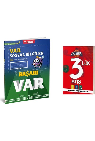 Arı Yayınları 7. Sınıf Var Yeni Nesil Sosyal Bilgiler Soru Bankası + 3 Lük Deneme