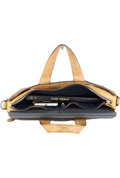 Dran Deri Hakiki Deri El Yapımı Evrak Çantası (Orta)