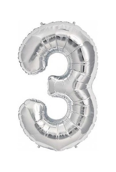 Vegetti 3 Folyo Balon Gümüş 100 cm Helyum Balon Uçan Balon Vegetti 3 Folyo Balon Gümüş 100 cm Helyum Balon Uçan Balon