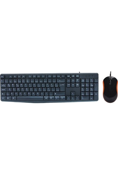 Concord C-1573 Wired USB Kablolu Klavye Mouse Set -Siyah/turuncu Concord C-1573 Wired USB Kablolu Klavye Mouse Set -Siyah/turuncu