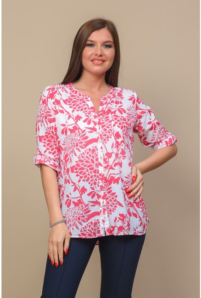 Tusse Kadın Desenli Battal Desenli Pamuklu Büyük Beden Gömlek Tusse Kadın Desenli Battal Desenli Pamuklu Büyük Beden Gömlek