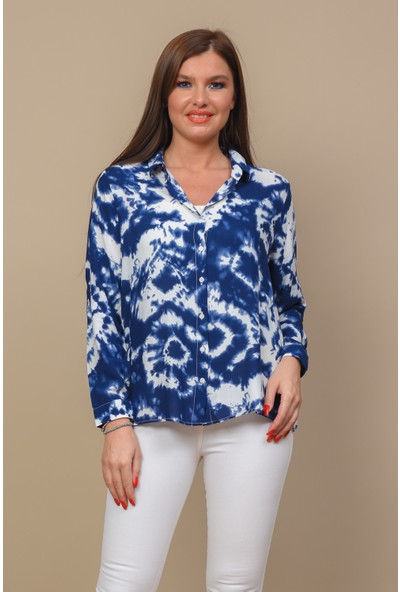 Tusse Batik Desenli Viskon Büyük Beden Gömlek Tusse Batik Desenli Viskon Büyük Beden Gömlek