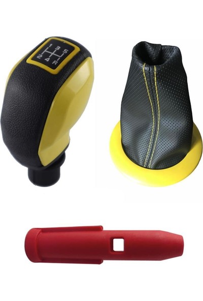 Otozet Megane 2 Spor Vites Topuzu ve Vites Körüğü Sarı Detaylı Set