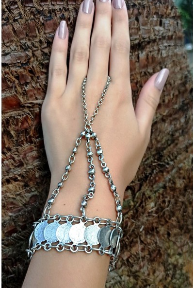 Fildişi Aksesuar Antik Gümüş Kaplama Daire Şekilli El Yapımı Kadın Şahreman