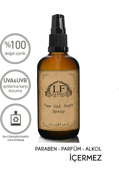 La Fune Yağı Alınmamış Tam Gül Suyu Sprey 100 ml La Fune Yağı Alınmamış Tam Gül Suyu Sprey 100 ml