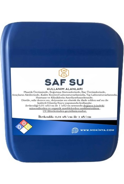 Mg Chem 10 Lt Saf Su ( 0,00 Ppm ) Deiyonize ve Distile Su Mg Chem 10 Lt Saf Su ( 0,00 Ppm ) Deiyonize ve Distile Su