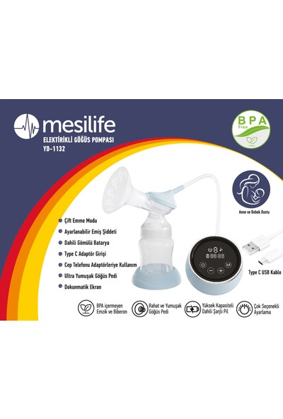 Mesilife YD-1132 Elektrikli Göğüs Süt Pompası