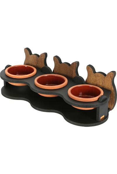 Hobimax Ahşap, Sırlı Çömlek Kaseli (Organik) 3'lü Kedi Mama ve Su Kabı Hobimax Ahşap, Sırlı Çömlek Kaseli (Organik) 3'lü Kedi Mama ve Su Kabı