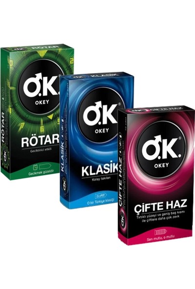 O.K. Okey Rötar 10'lu + Okey Klasik 10'lu + Okey Çifte Haz 10'lu (3' Lü Set) O.K. Okey Rötar 10'lu + Okey Klasik 10'lu + Okey Çifte Haz 10'lu (3' Lü Set)