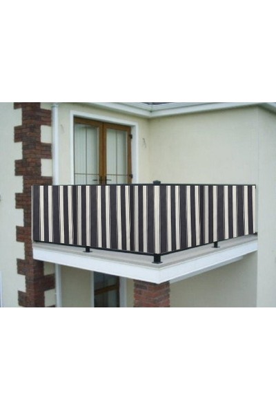 Ceylan Home Balkon Demiri Perdesi Bağcıklı Koyu Gri Beyaz Çizgili 600X80 Ceylan Home Balkon Demiri Perdesi Bağcıklı Koyu Gri Beyaz Çizgili 600X80