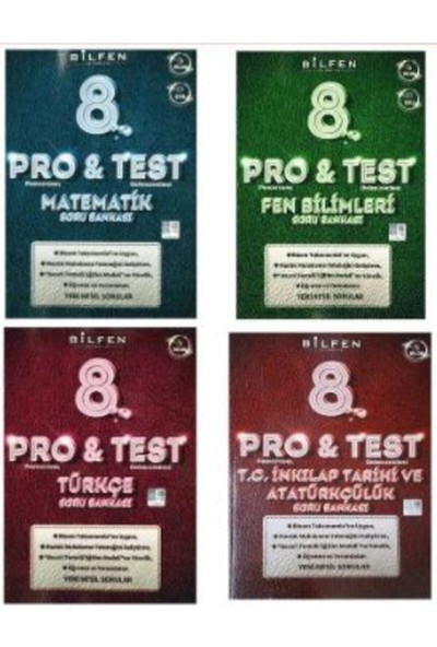 Bilfen LGS 8. Sınıf Pro & Test Soru Bankası Seti 4 Kitap