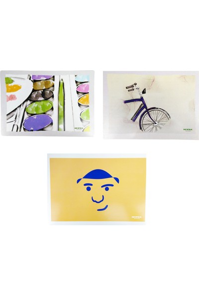 Mopak A4 Resim Defteri Karton Kapak Dikişli 20 Yaprak 3'lü