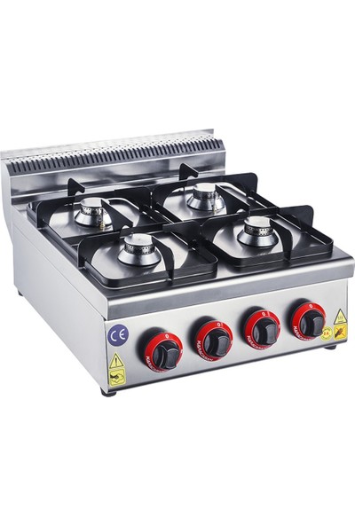 Karacasan Endüstriyel Snack Seri Set Üstü Doğalgazlı Dörtlü Ocak